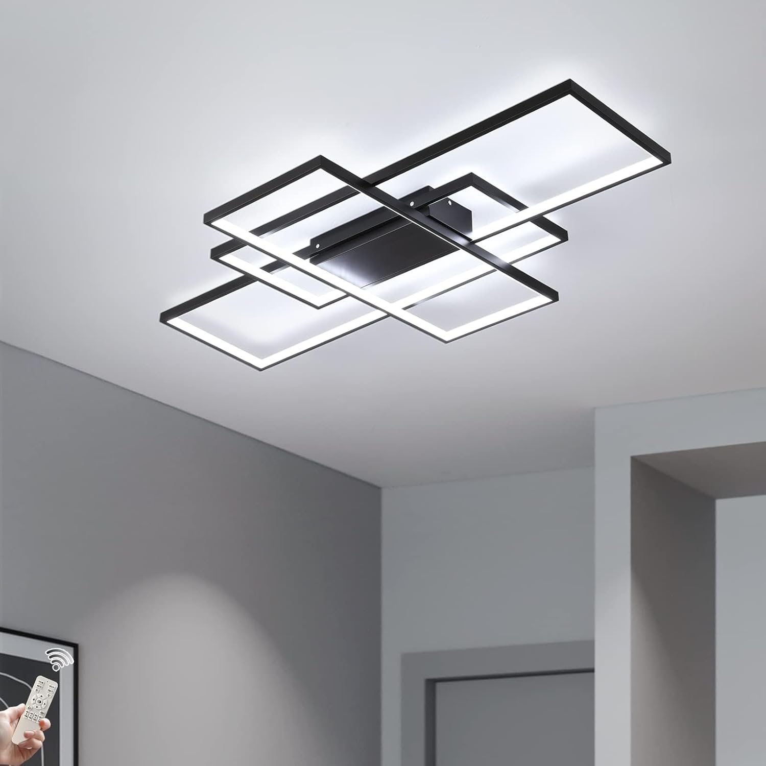 3 Geometric LED Flush Mount Ceiling Light – Canva Home