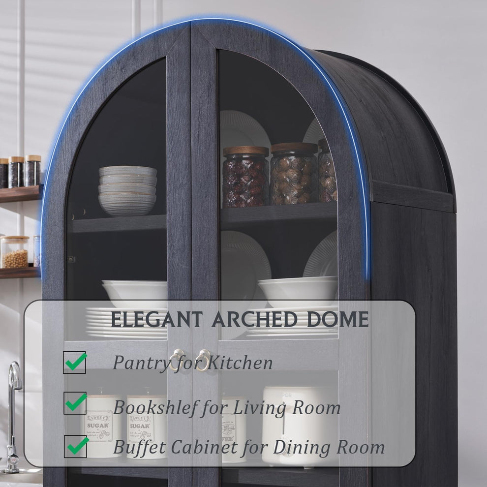 Pratt Tall Arched Storage Display Cabinet – Canva Home